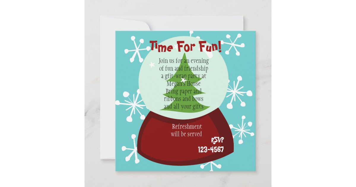 Snowy Snow-Globe Invitation | Zazzle