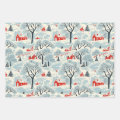 Snowy Vintage Landscape Wrapping Paper Sheets | Zazzle