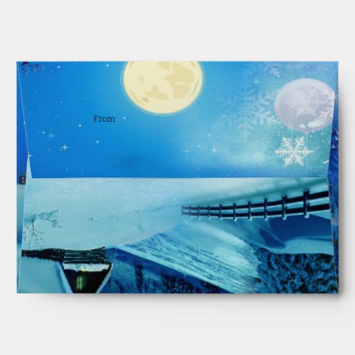 Snowy Winter Holiday Fantasy Envelope | Zazzle