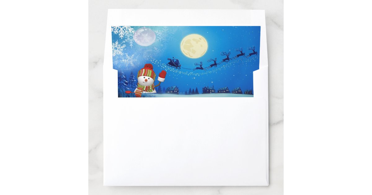 Snowy Winter Holiday Fantasy Envelope Liner | Zazzle