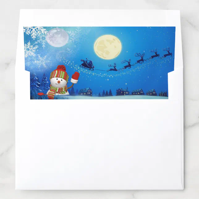 Snowy Winter Holiday Fantasy Envelope Liner | Zazzle