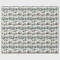 Snowy Winter Village Scene Christmas Wrapping Paper | Zazzle