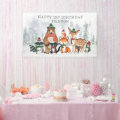 Snowy Winter Woodland Animals Happy Birthday Banner | Zazzle