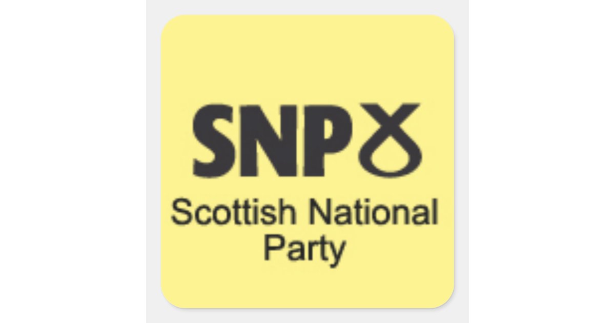 SNP Scottish National Party Square Sticker | Zazzle