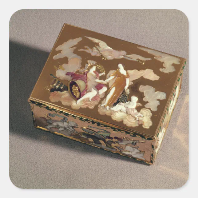 Snuff box square sticker | Zazzle