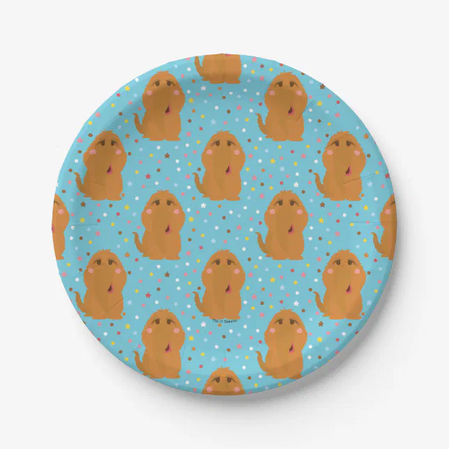 Snuffleupagus Blue Stars & Dots Pattern Paper Plates | Zazzle