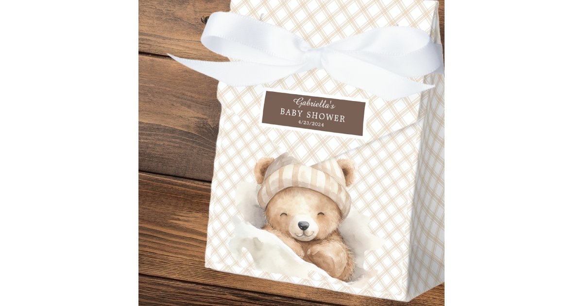 Snuggle Up Bear Baby Shower Favor Boxes | Zazzle