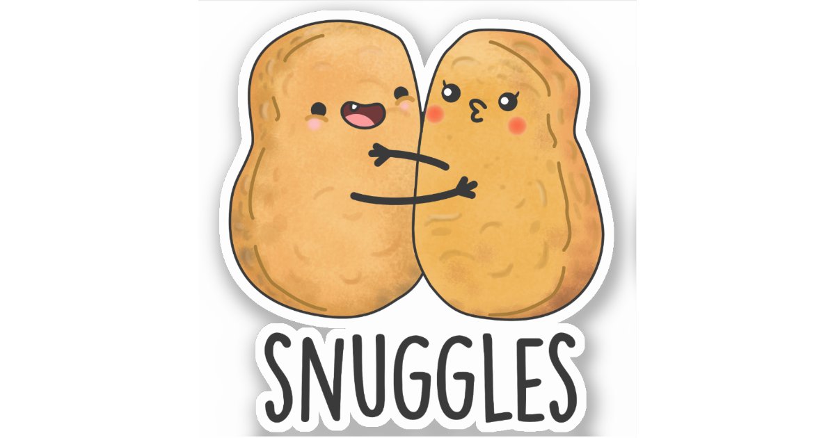 Snuggles Funny Nugget Couple Pun Sticker | Zazzle