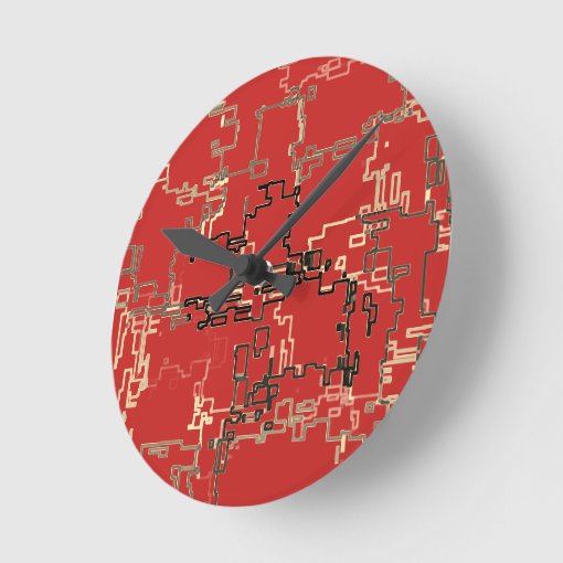SO COOL Unique Pattern Round Clock | Zazzle