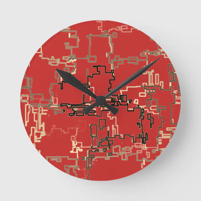 SO COOL Unique Pattern Round Clock | Zazzle