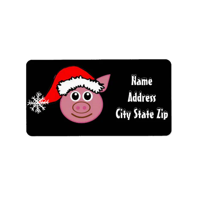 *SO CUTE CHRISTMAS PIGGY " with *SNOW FONT* LABEL | Zazzle