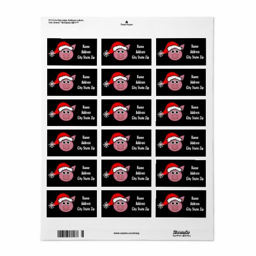 *SO CUTE CHRISTMAS PIGGY " with *SNOW FONT* LABEL | Zazzle