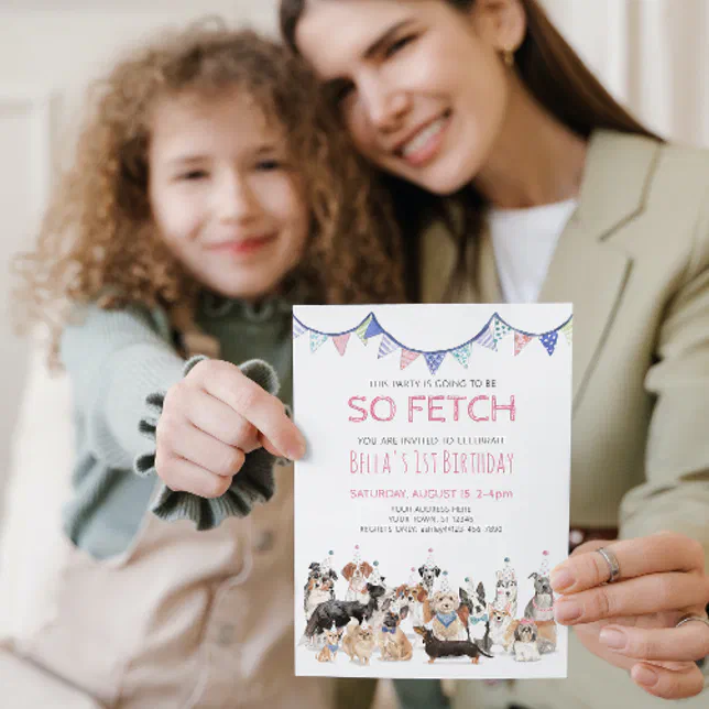 So Fetch Puppy Dog Birthday Party Invitation | Zazzle