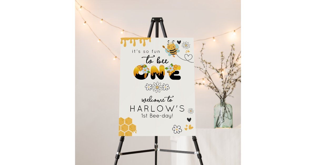 So fun to Bee One 1st Birthday Welcome Sign | Zazzle