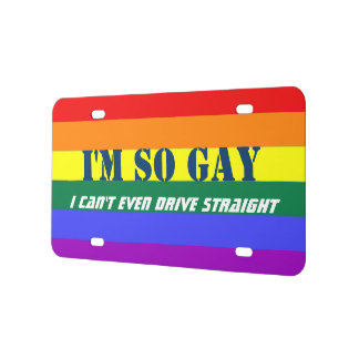 Rainbow Gay License Plates | Zazzle