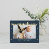 So Much Joy Editable Color Foil Holiday Postcard | Zazzle