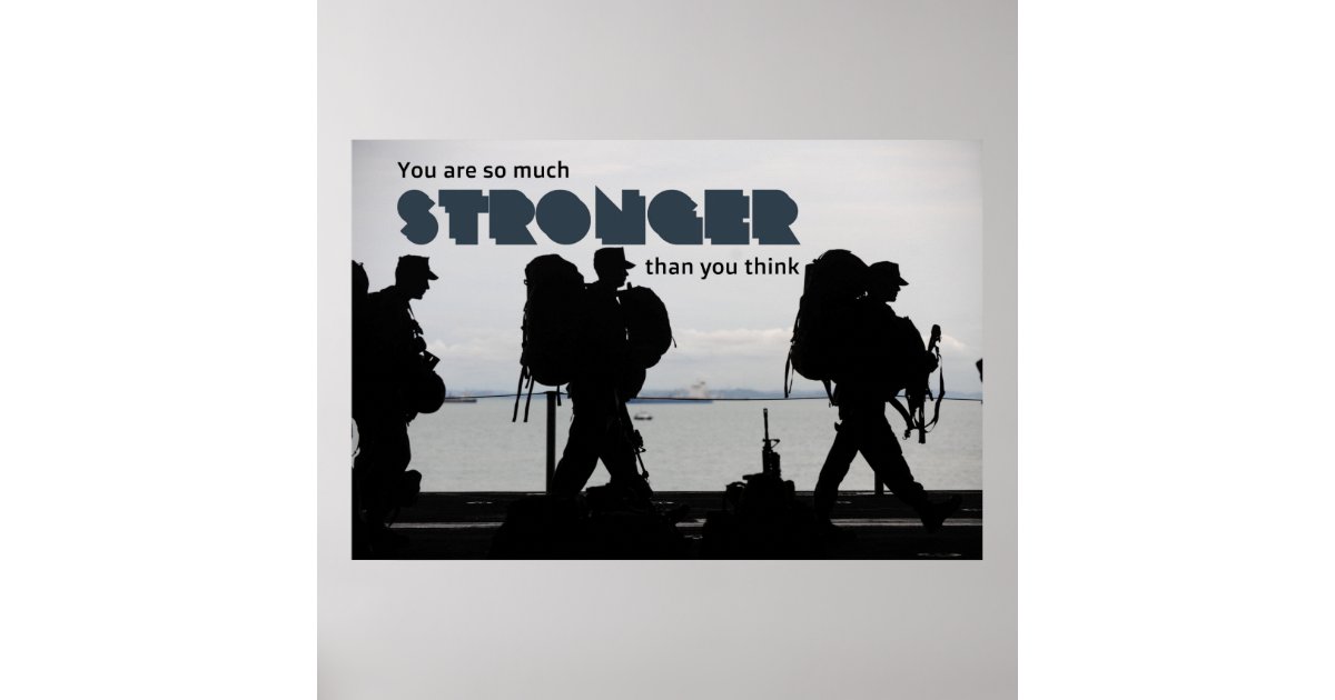 So Much Stronger Army Soldier Boot Camp Cadet Poster | Zazzle