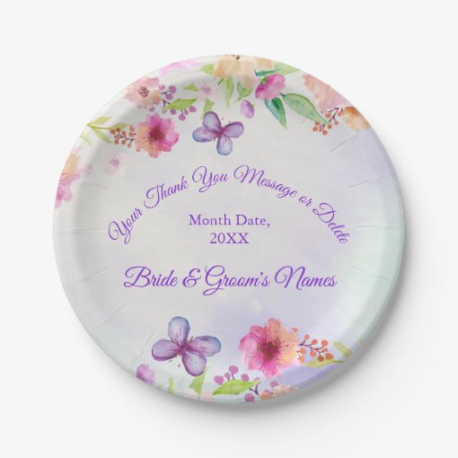 So Pretty, Personalized Paper Plates for Wedding | Zazzle