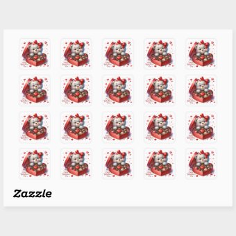 So Sweet VALENTINE Square Sticker | Zazzle