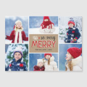 So Very Merry 6 Photo Magnetic Holiday Card | Zazzle