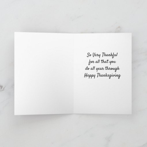 *SO VERY THANKFUL FOR ALL YOU DO** "THANKSGIVING" CARD | Zazzle