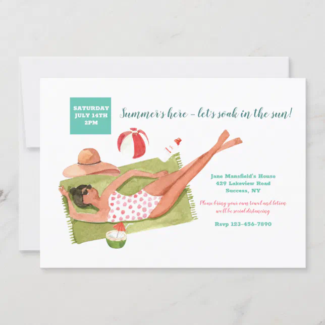 Soak In The Sun Invitation | Zazzle