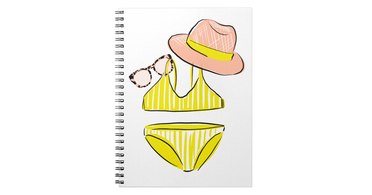 Soak up the Sun - Yellow Swimsuit Notebook | Zazzle