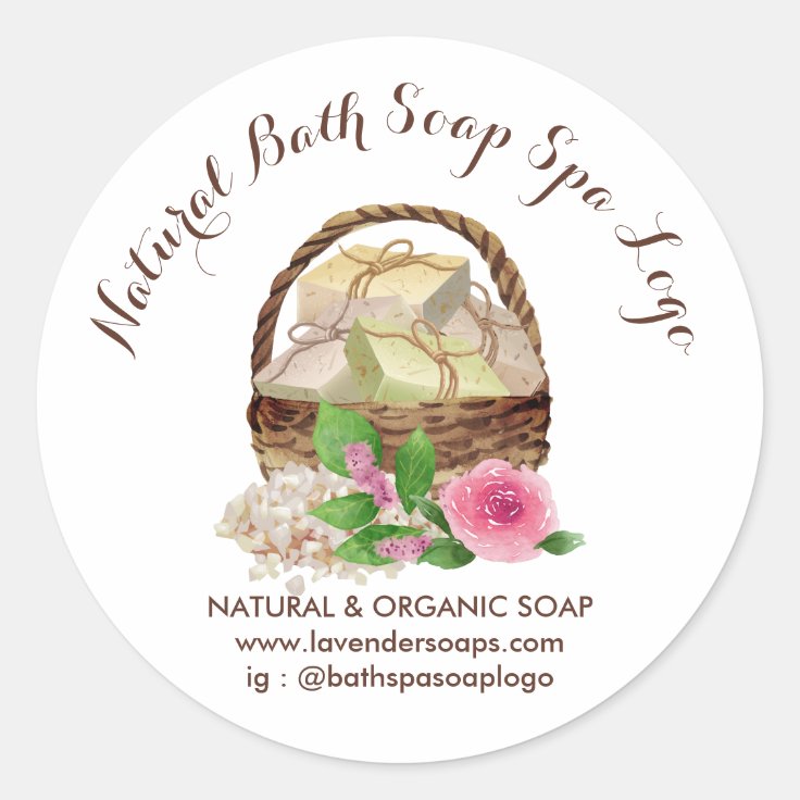 Soap Bath Lavender Spa Handmade Classic Round Sticker | Zazzle