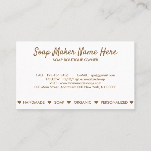 Soap Brand Homemade Business Card | Zazzle