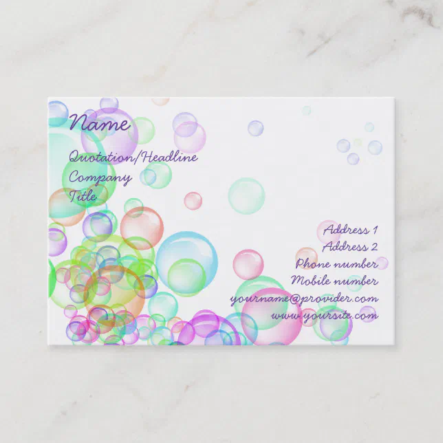 Soap Bubbles Business Card | Zazzle