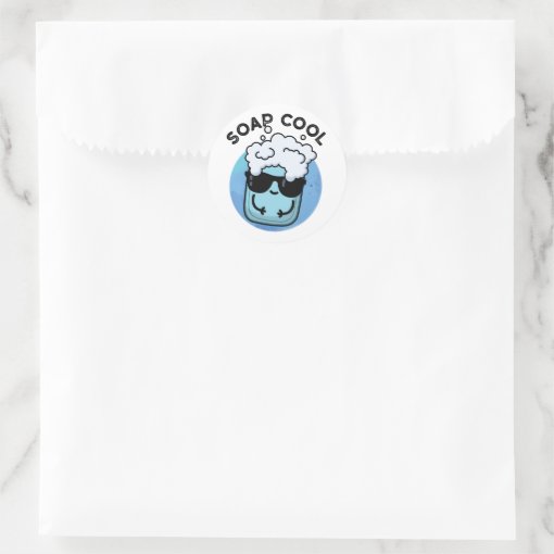 Soap Cool |Funny Soap Pun Classic Round Sticker | Zazzle