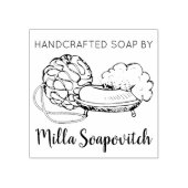 Soap dish poof handcrafted soap rubber stamp | Zazzle