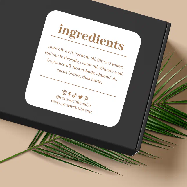 Soap Ingredient List Product Label | Zazzle