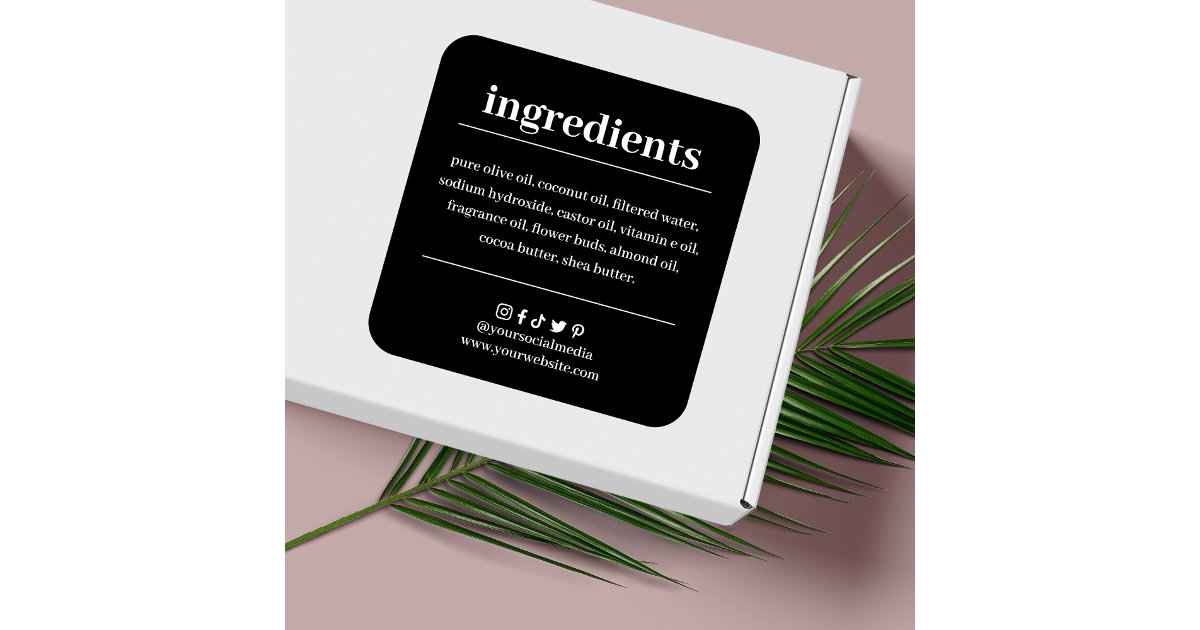 Soap Ingredient List Product Label | Zazzle