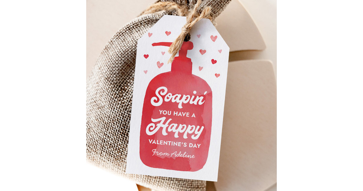Soap Kids Valentines Day Gift Tags | Zazzle