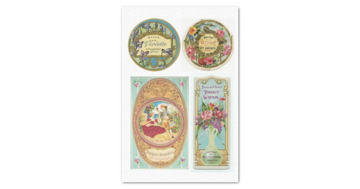 Soap labels 13 10x15 Vintage Decoupage Tissue Paper | Zazzle