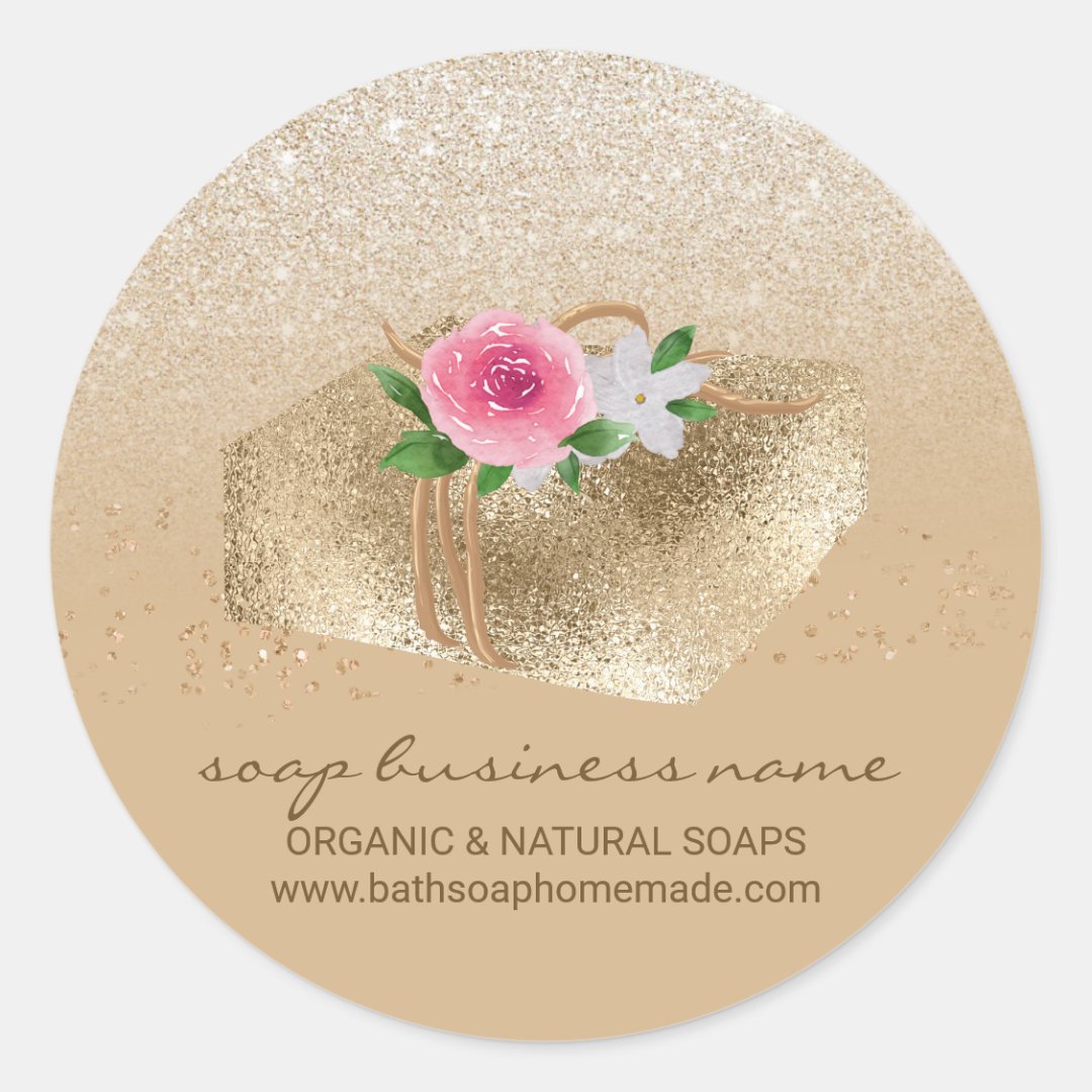 Soap Sparkle Branding Classic Round Sticker | Zazzle
