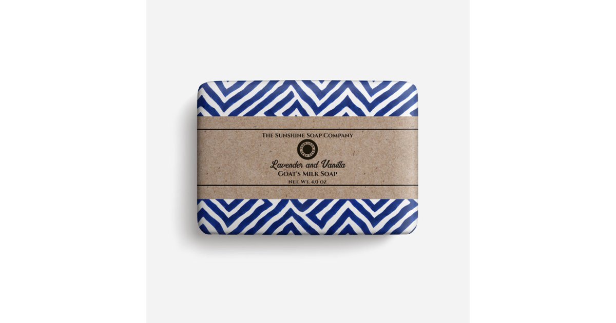 Soap Wrapping Paper - blue and white geometric | Zazzle
