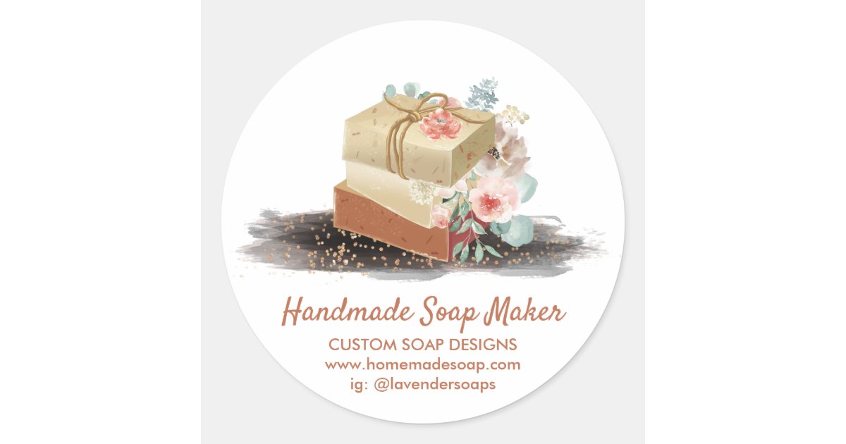 Soaps Homemade Organic Natural Spa Classic Round Sticker | Zazzle
