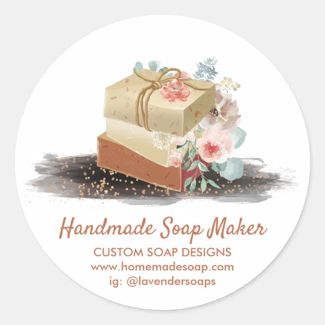 Soaps Homemade Organic Natural Spa Classic Round Sticker | Zazzle