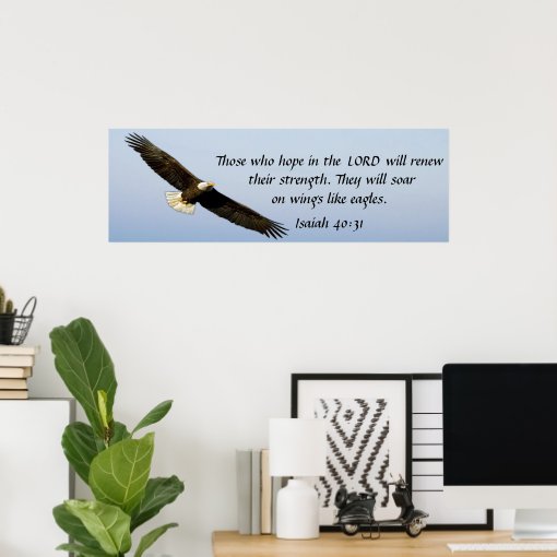Soar like an eagle bible verse Isaiah 40:31 poster | Zazzle