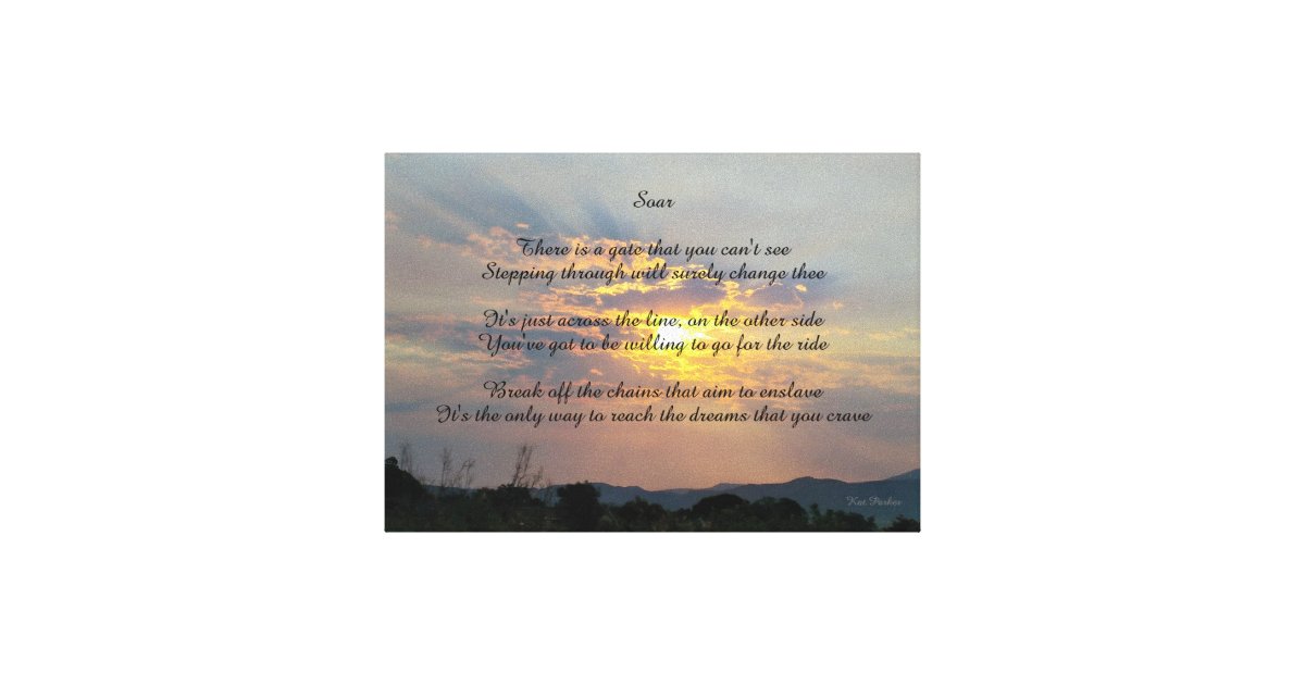 Soar poem stretch canvas print | Zazzle
