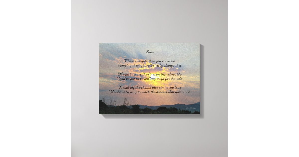 Soar poem stretch canvas print | Zazzle