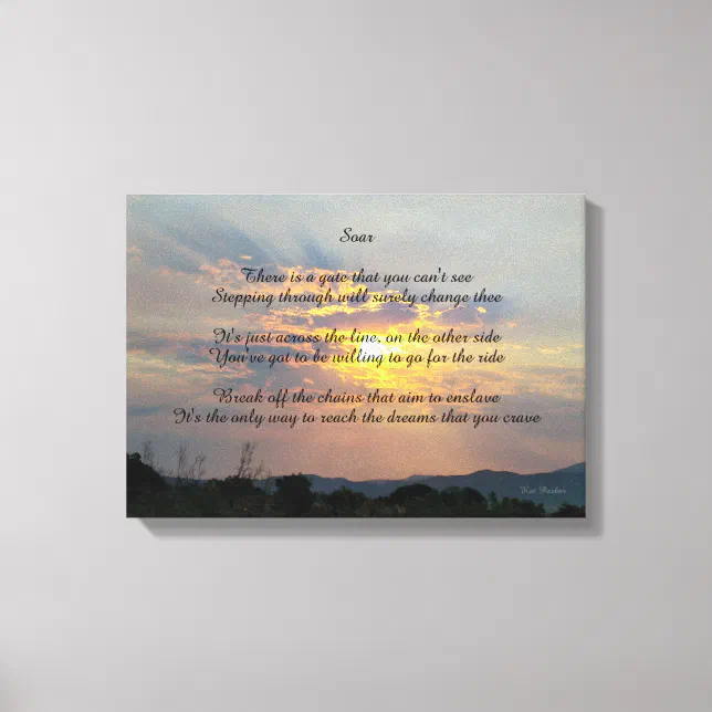 Soar poem stretch canvas print | Zazzle