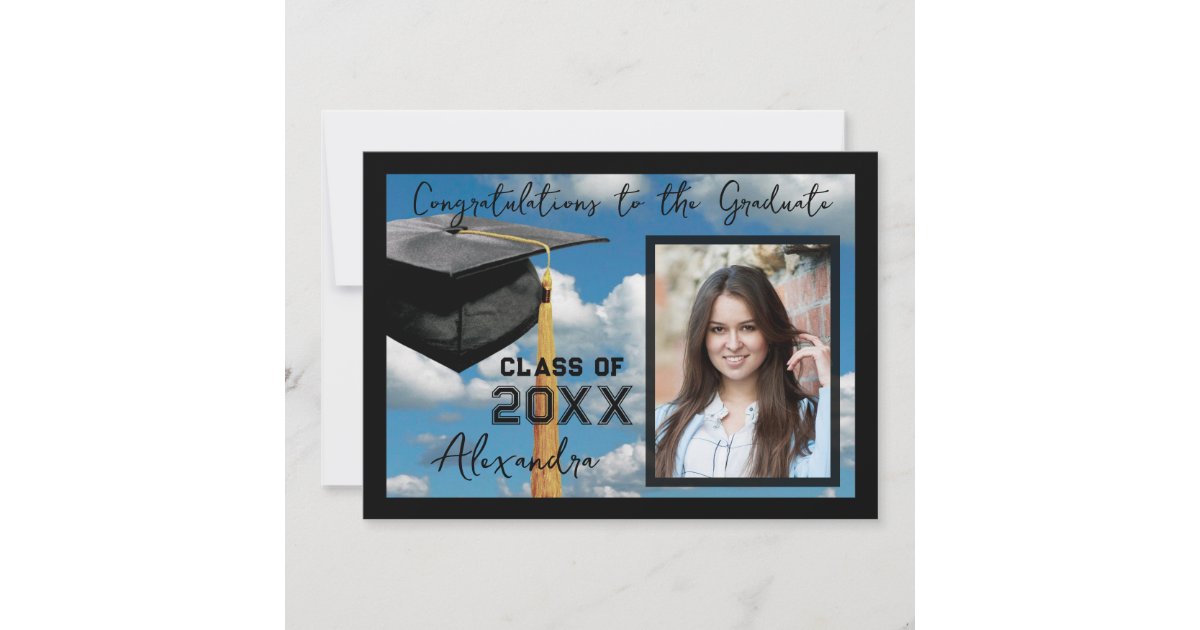 Soaring Blue Sky Graduation Announcement | Zazzle
