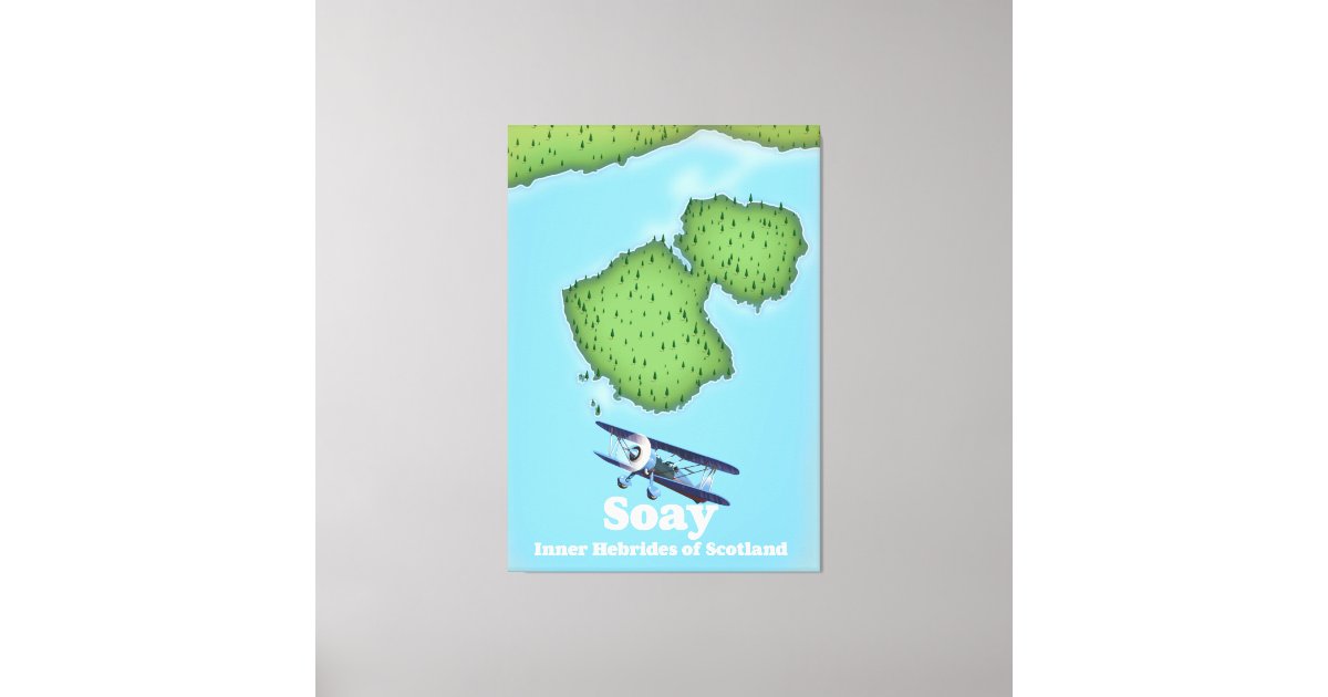 Soay Inner Hebrides of Scotland map Canvas Print | Zazzle