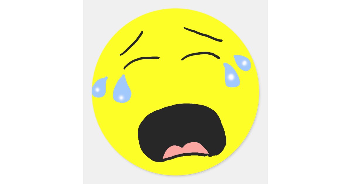 Sobbing Face Sticker | Zazzle
