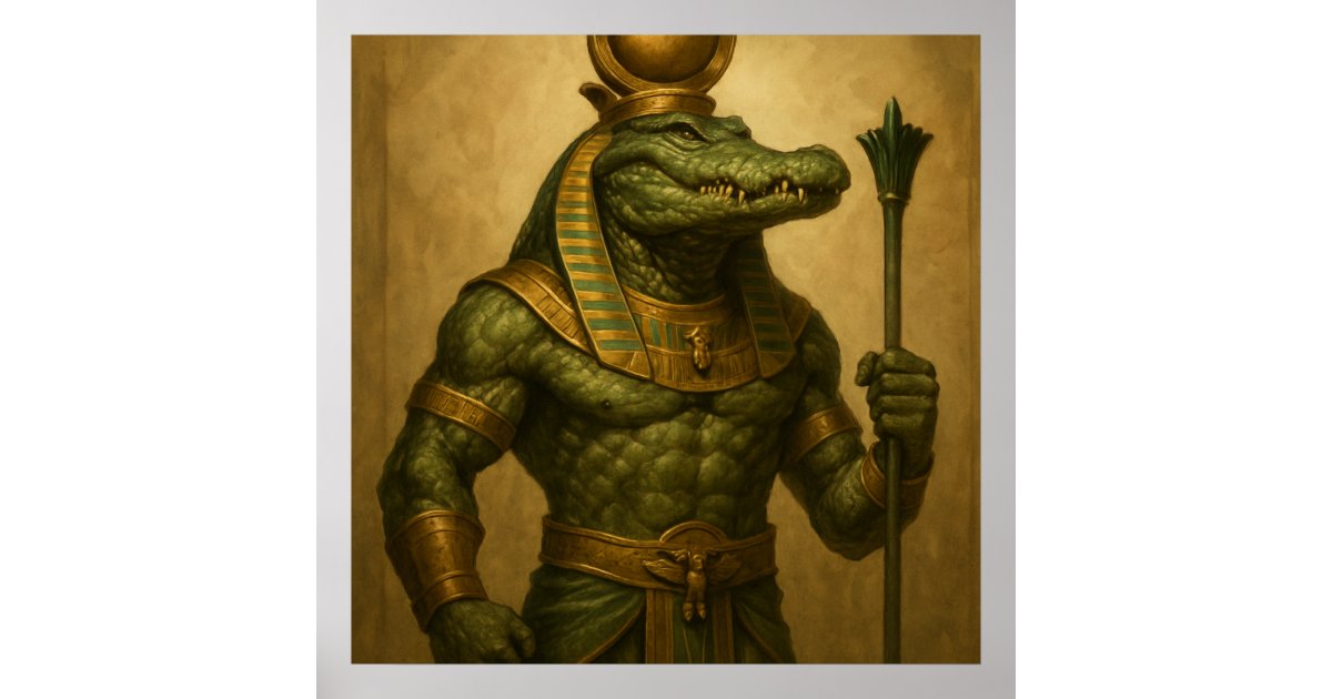 Sobek Poster – Egyptian Crocodile God Art | Zazzle