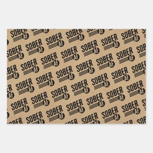 Sober AF - Recovery with Style and Attitude Wrapping Paper Sheets | Zazzle