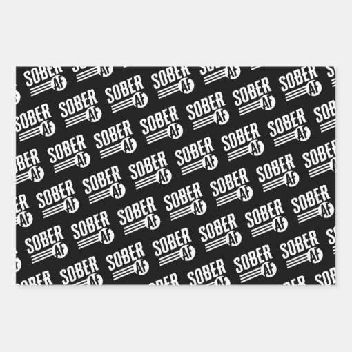 Sober AF - Recovery with Style and Attitude Wrapping Paper Sheets | Zazzle